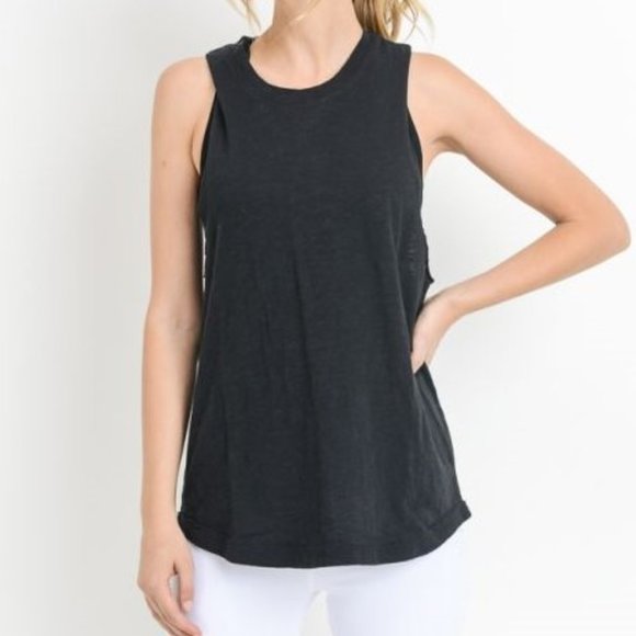 Mono B | Tops | Cutout Strap Ladder Back Muscle Tee | Poshmark